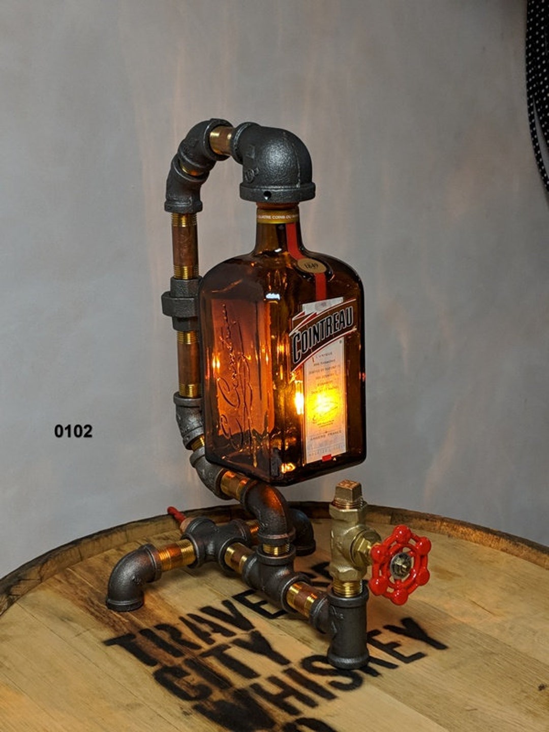 Bottle Lamp, Industrial Pipe Lamp, Bar Lamp, Desk Lamp, Table Lamp ...