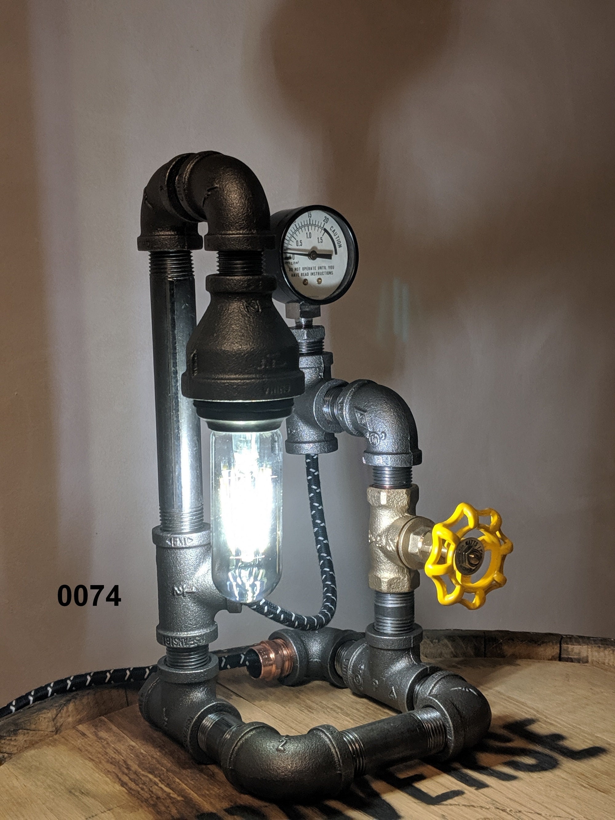 Industrial Pipe Lamp Gauged Lamp Edison Lamp Desk Lamp | Etsy