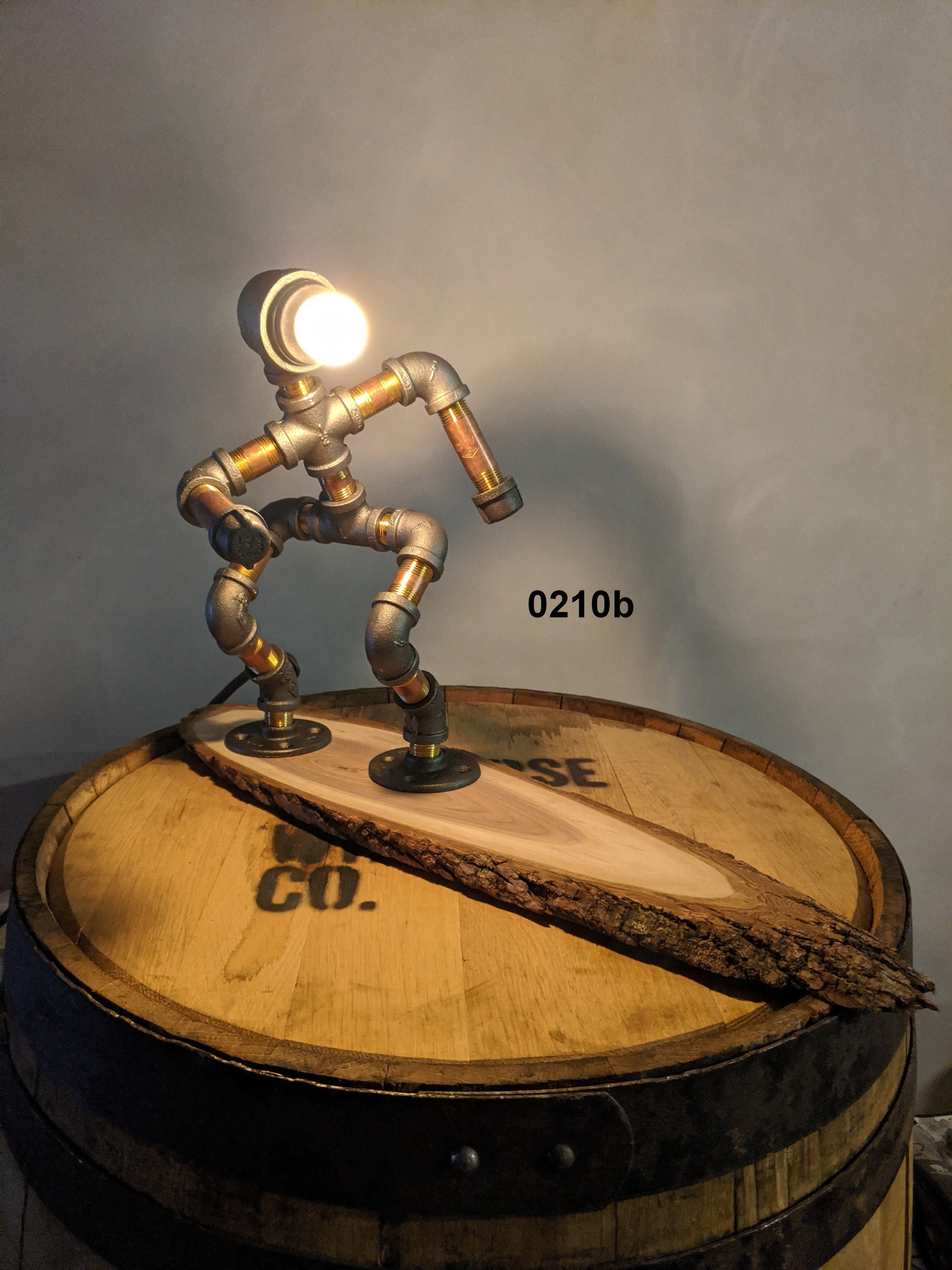 Industrial Pipe Lamp Pipe Lamp Pipeman Robot Lamp Desk | Etsy