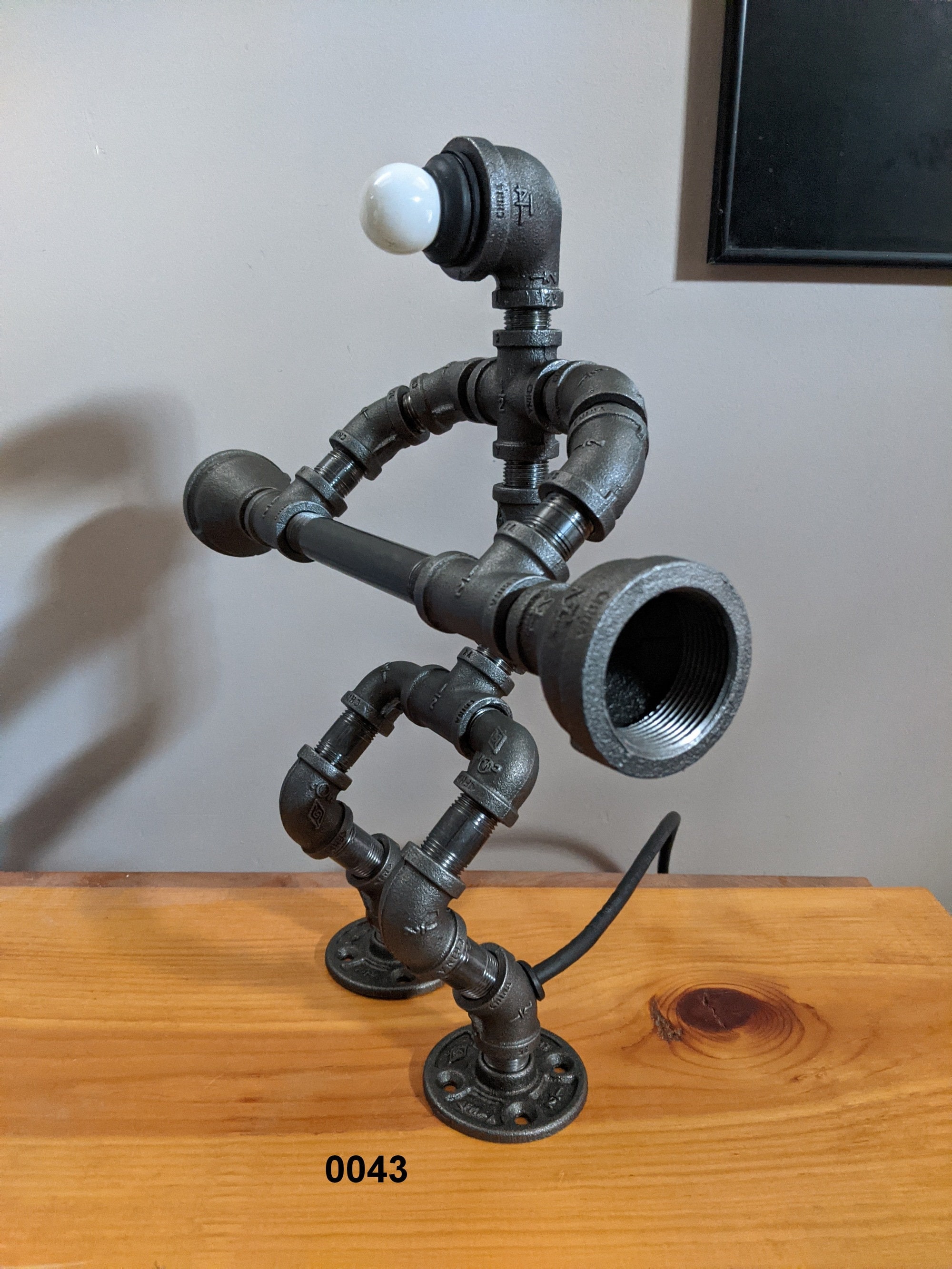 Industrial Pipe Lamp Pipe Lamp PipeMan Robot Lamp Desk | Etsy