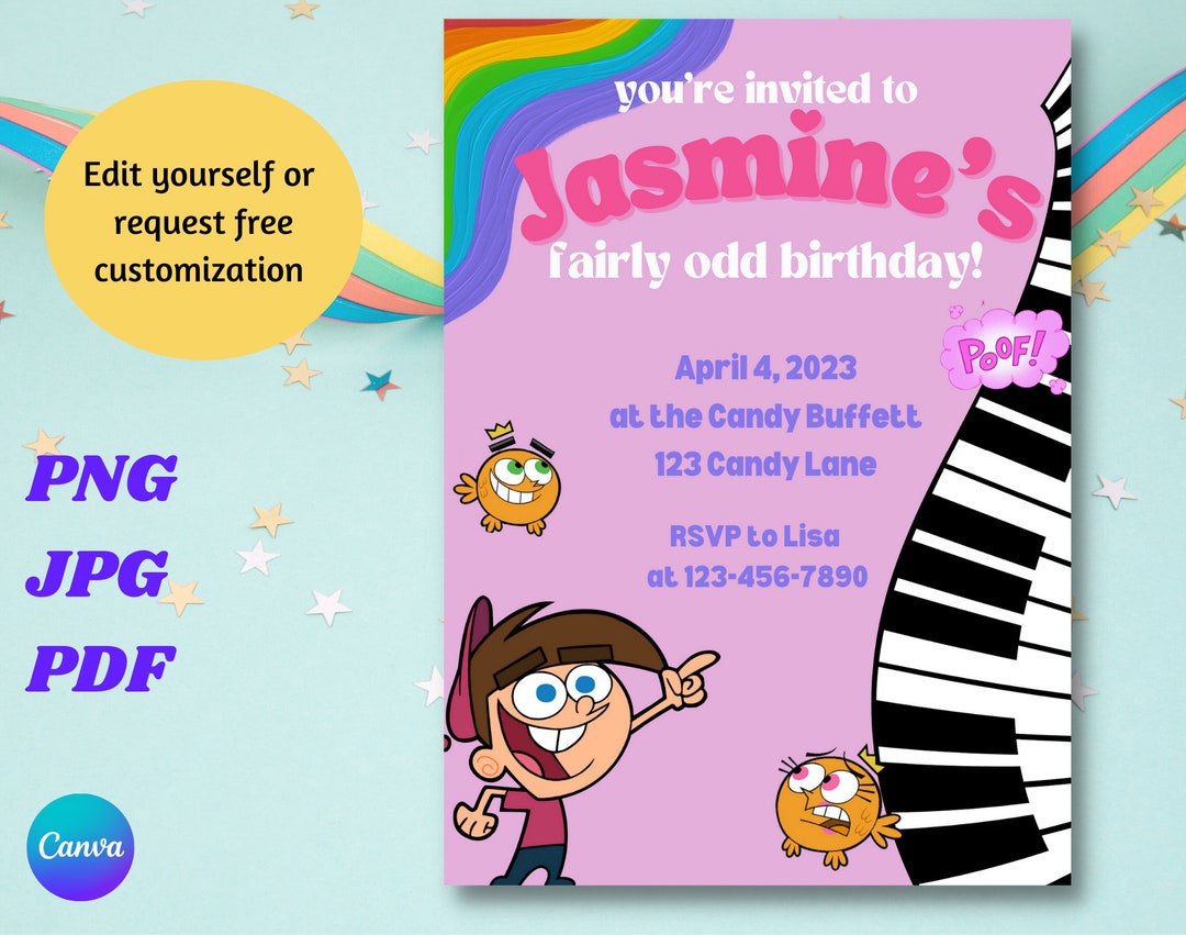 Fairly Odd Parents Birthday Invitation | Instant Download | Timmy ...