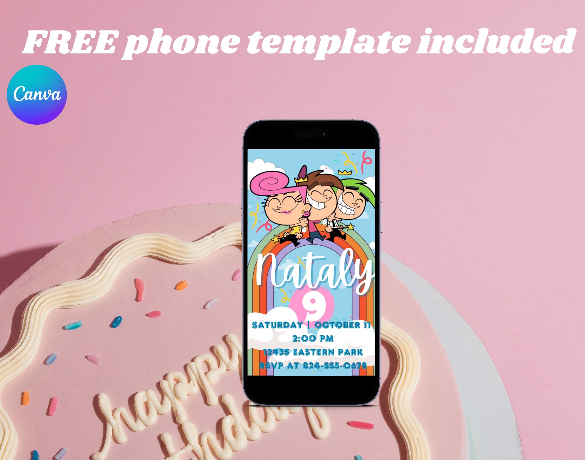 Fairly Odd Parents Birthday Invitation | Instant Download | Custom ...