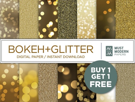 Gold Bokeh Digital Paper Gold Glitter Paper Bokeh Paper - Etsy