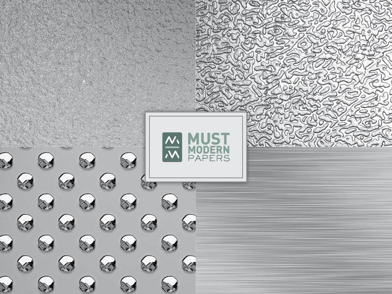 Silver Grey Foil Digital Paper, Metallic Silver Digital Paper, Silver ...