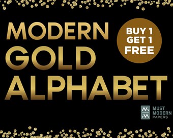 Classic Gold Foil Alphabet, Gold Clipart, Gold Font Clipart, Gold ...