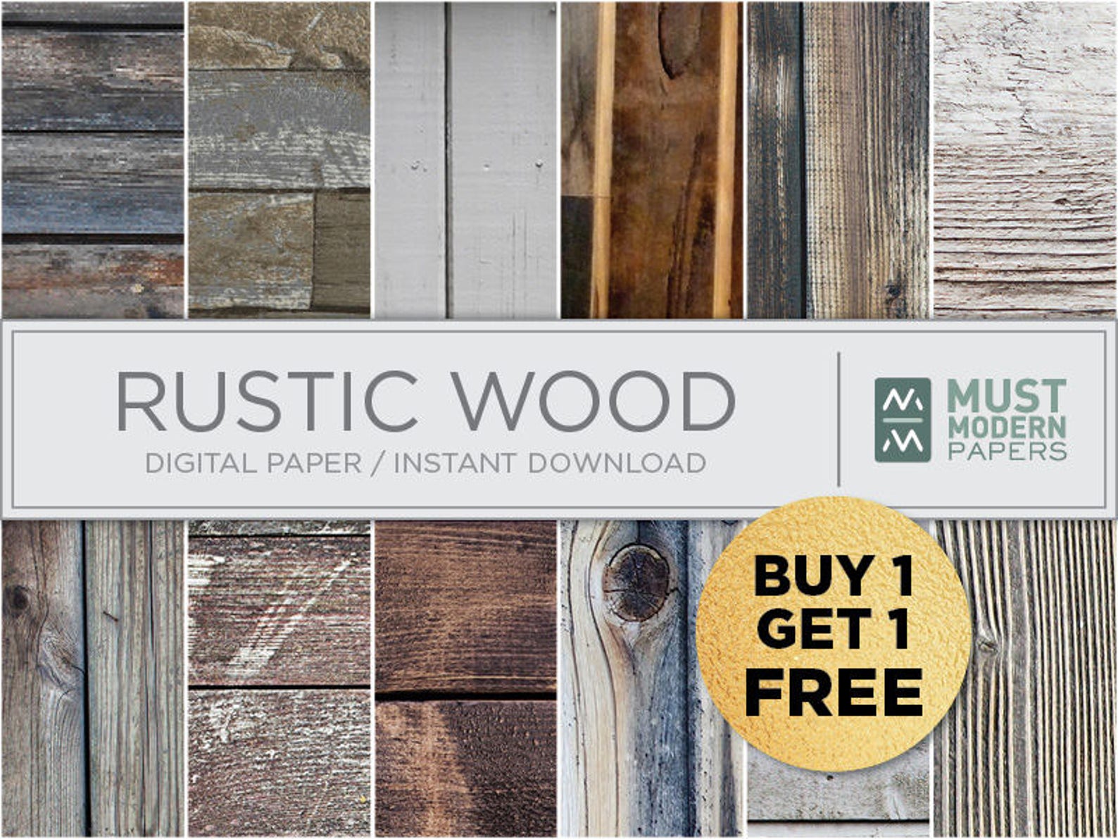 Rustic Wood Digital Paper, Barn Wood Print, Printable Wood Digital ...