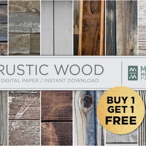 Rustic Wood Digital Paper, Barn Wood Print, Printable Wood Digital ...