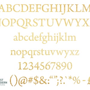 Classic Gold Foil Alphabet, Gold Clipart, Gold Font Clipart, Gold ...