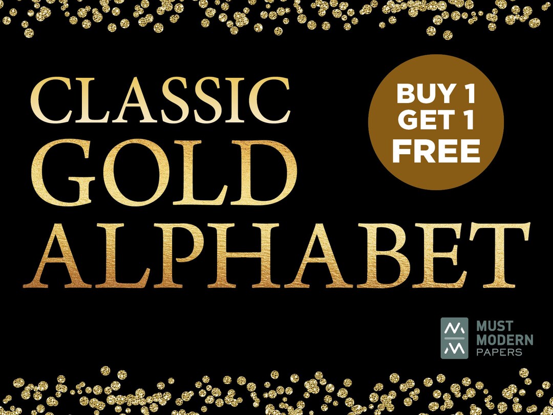 Classic Gold Foil Alphabet, Gold Clipart, Gold Font Clipart, Gold ...