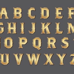 Classic Gold Foil Alphabet, Gold Clipart, Gold Font Clipart, Gold ...