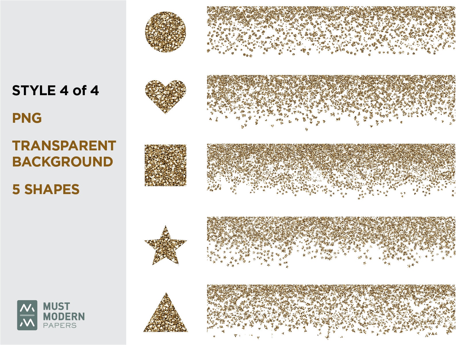BUY 1 GET 1 FREE, 20 Gold Confetti Borders - Glitter Confetti Clipart ...