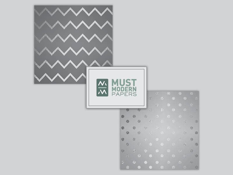 Silver Grey Foil Digital Paper, Metallic Silver Digital Paper, Silver ...