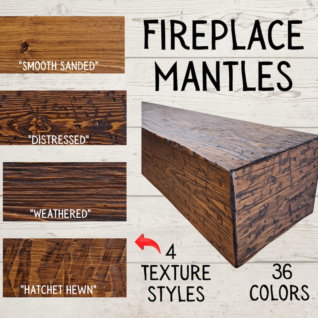 Distressed Fireplace Mantel, Wood Fireplace Mantle, Mantle, Floating ...
