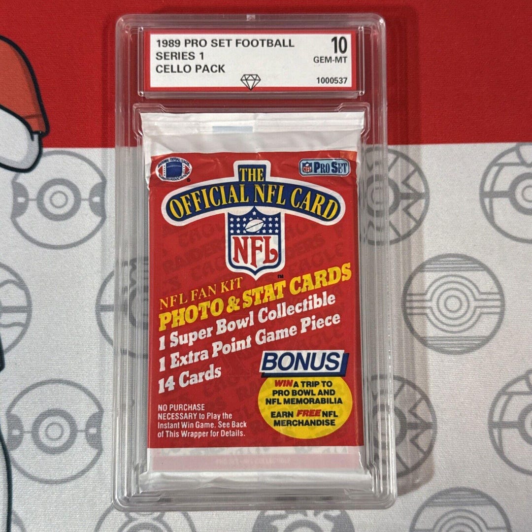 Graded 10 1989 NFL Pro Set Sealed Wax Pack Series 1 Unopened Authentic ...