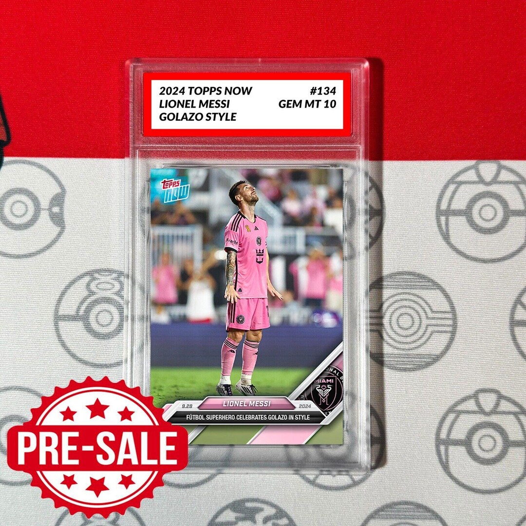 Graded 10 Lionel Messi 134 Clebrates Golazo 2024 Topps Now Mls League ...
