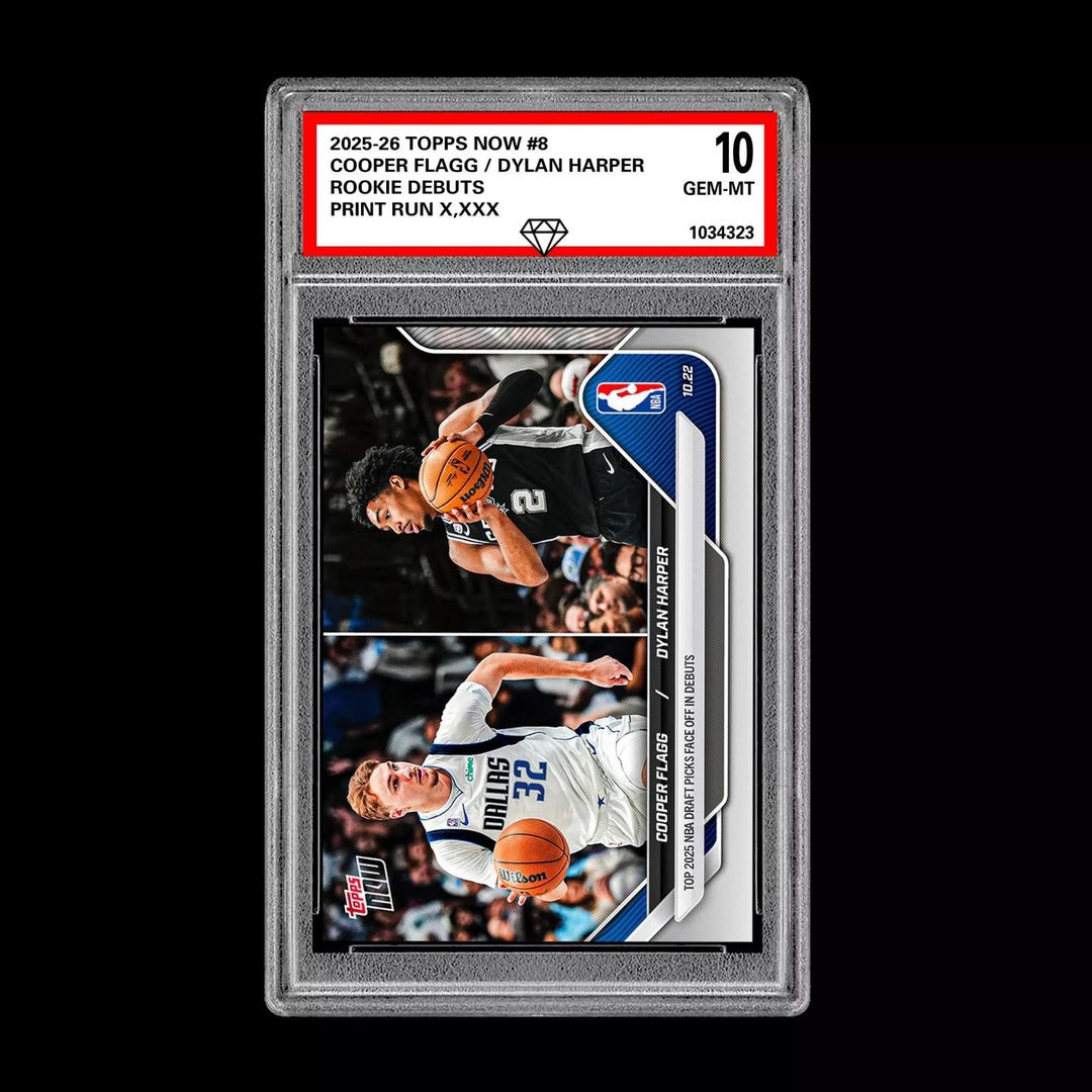 Graded 10 Cooper Flagg / Dylan Harper Rookie Card 8 2025-26 Topps Now ...