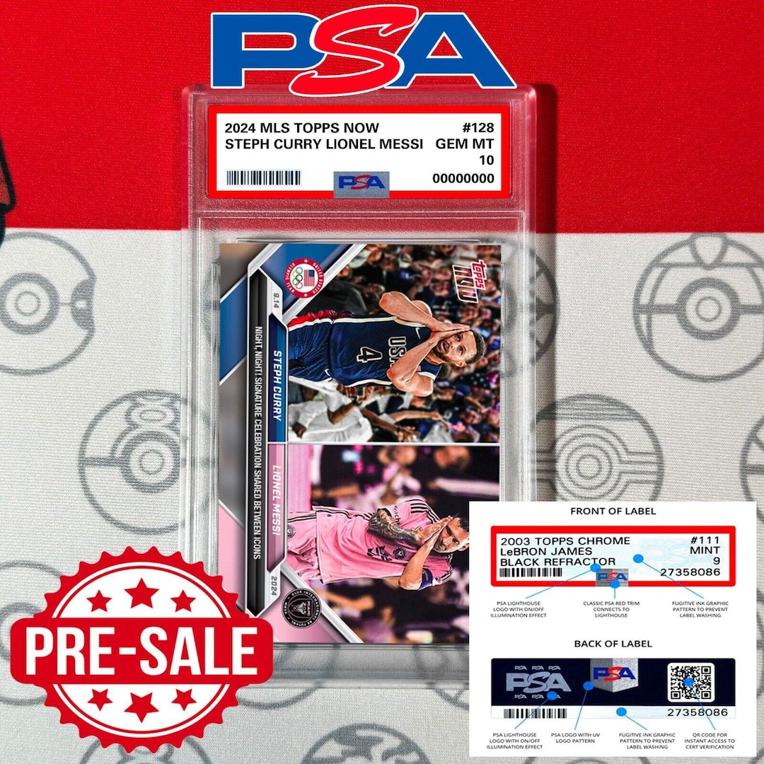 Psa Graded 10 Lionel Messi/steph Curry 2024 Mls Nba Topps Now Card 128 ...