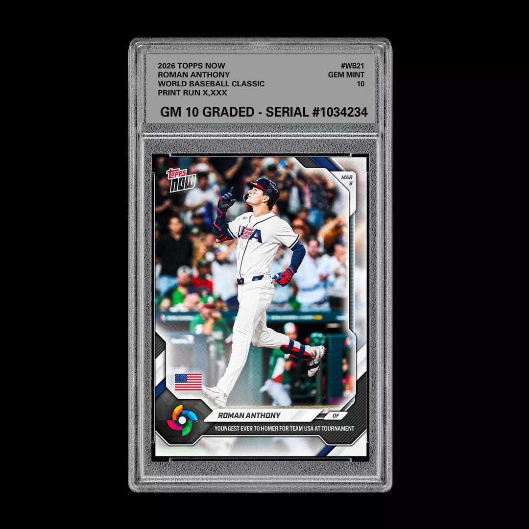 Graded 10 Roman Anthony 2026 Topps NOW WB21 World Baseball Classic ...