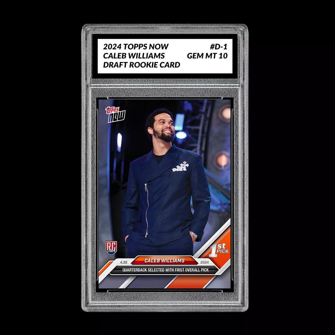 2024 Draft 1st Pick Caleb Williams Rookie TOPPS NOW Graded 10 Card ...
