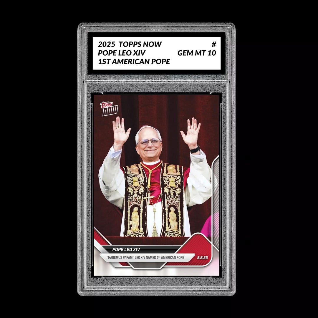 Graded 10 2025 Topps Now 1st American Pope Pope Pope Leo Xiv Rc Rookie ...
