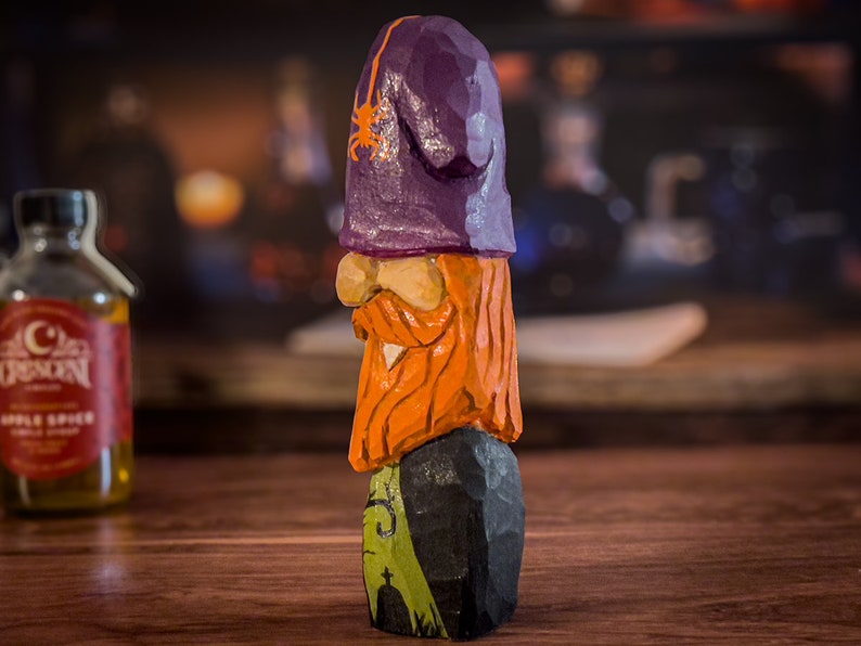 Hand Carved Vampire Halloween Gnome Decor - Etsy