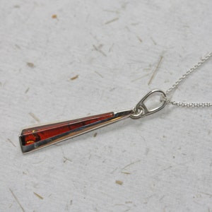 Triangle Cherry Amber Pendant / Inlaid Amber Necklace / Baltic - Etsy UK