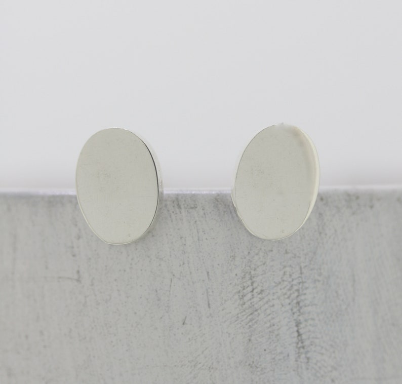 Sterling Silver Oval Studs / Small Oval Stud Earrings / Plain - Etsy UK