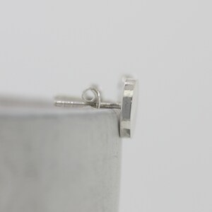 Sterling Silver Oval Studs / Small Oval Stud Earrings / Plain Oval Studs / Butterfly Back / Flat ...