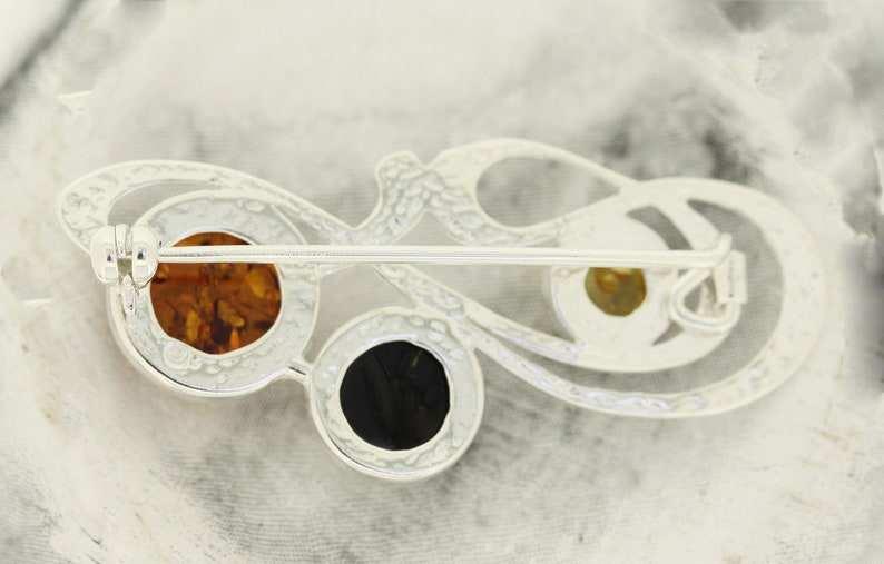 Mixed Amber Brooch / Baltic Amber Brooch with Pin Catch / | Etsy