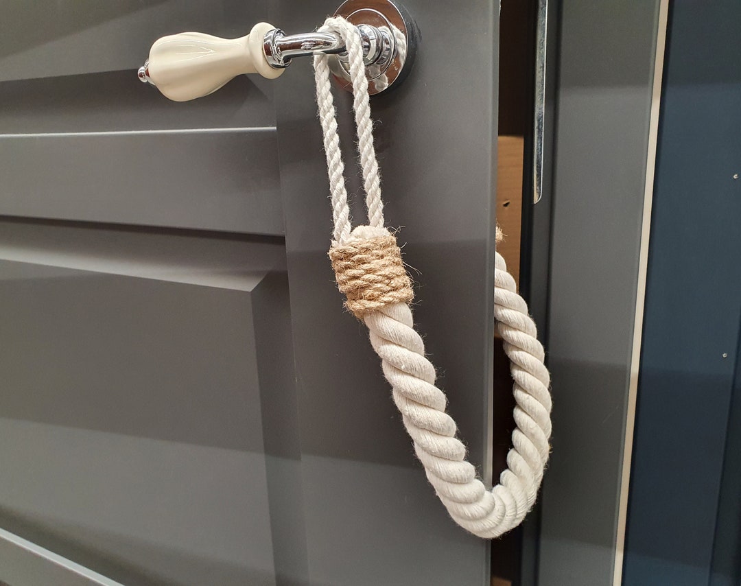 White Door Stopper..door Stop Thick Rope..chunky Cotton Rope..nautical ...