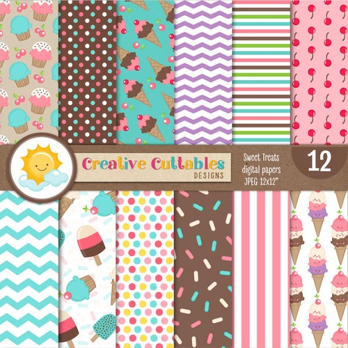 Sprinkles Digital Paper Ice Cream Party Digital Paper | Etsy