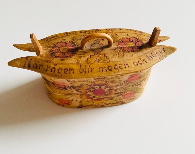 Swedish Antique Woooden Box / Tina Box / Unique Text/ Bridal Gift - Etsy