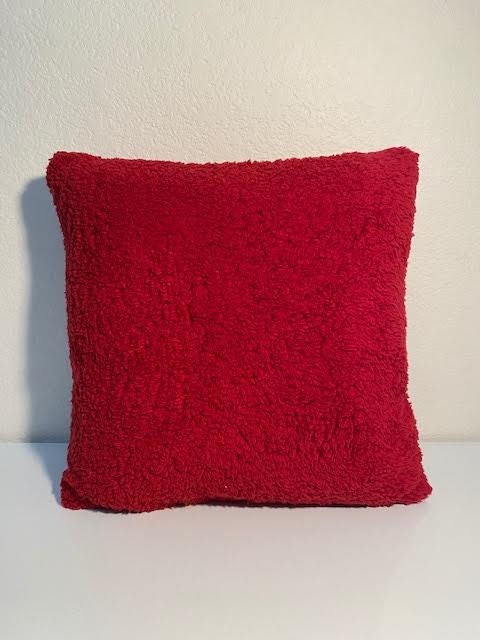 Red Faux Fur Sherpa Pillow Measuring 15x15. Beautiful yet Simple and ...
