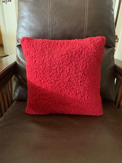 Red Faux Fur Sherpa Pillow Measuring 15x15. Beautiful yet Simple and ...