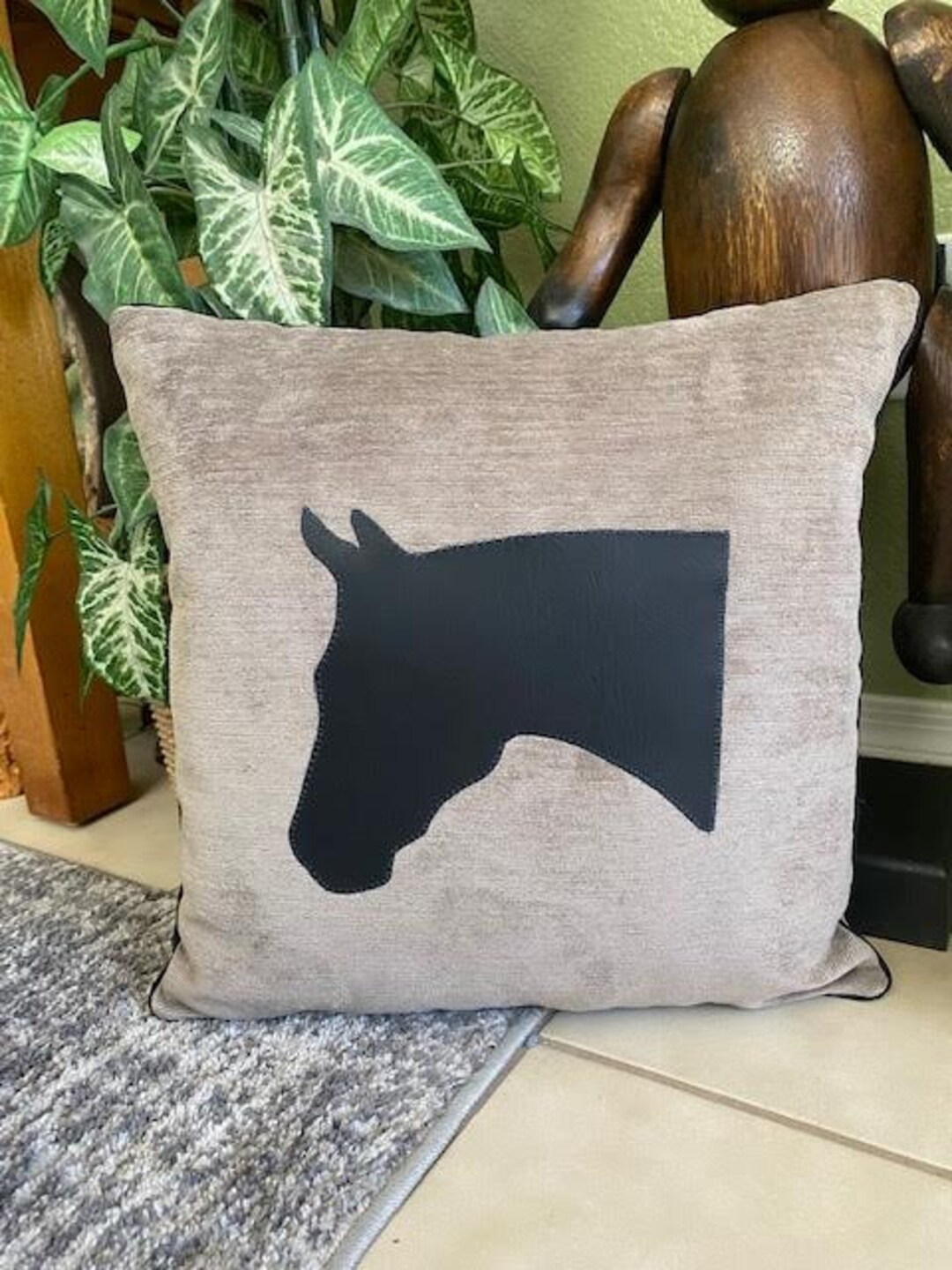 Handmade Beautiful Black Horse Head Blanket Stitched on Heavy, Durable ...