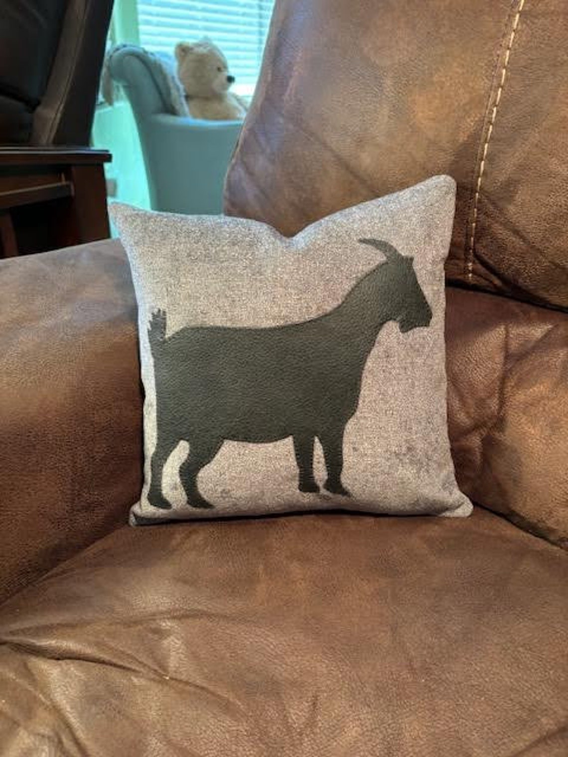 Handmade Adorable Goat Themed Throw Pillow 12X12 - Upholstery Quality ...