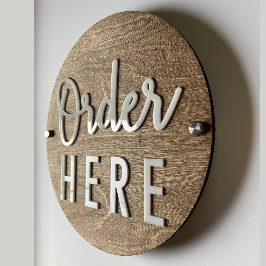 Order Here Pickup Here BUSINESS Sign | Custom COFFEE SHOP Restaurant ...