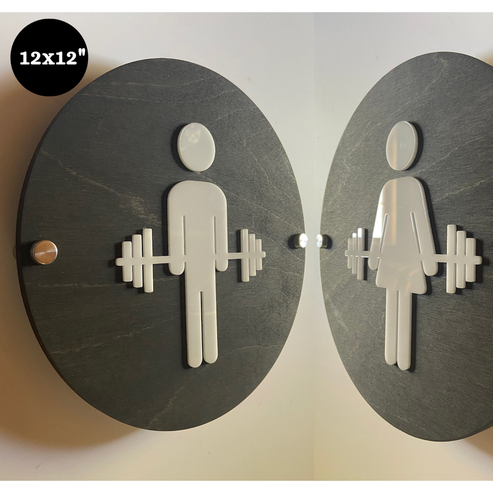 Crossfit Gym Bathroom Sign: Rustic Wood & Acrylic, 12x12" - Etsy