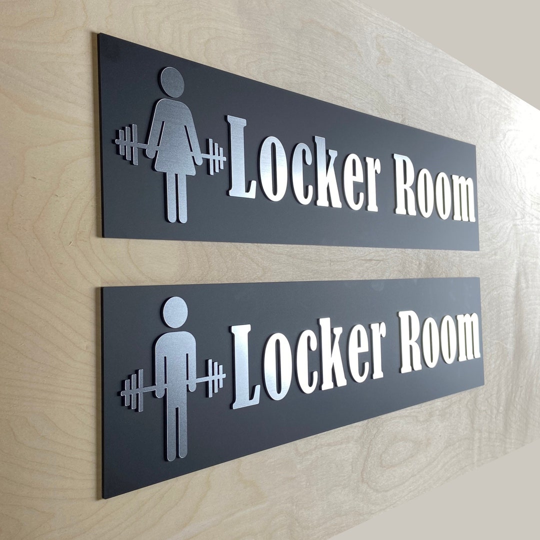 Large Gym Locker Room Directional Sign | Custom Crossfit Display ...