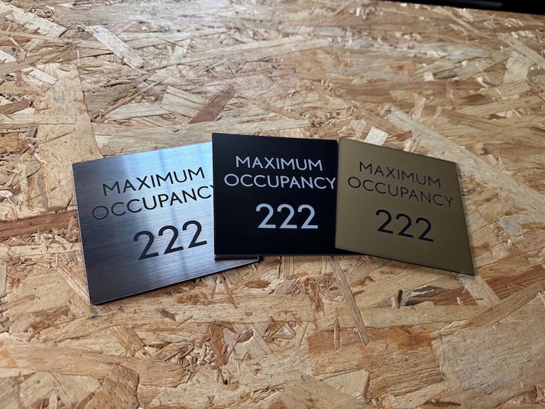 Maximum Occupancy Sign |3m Adhesive Backing | Building Inspection ...