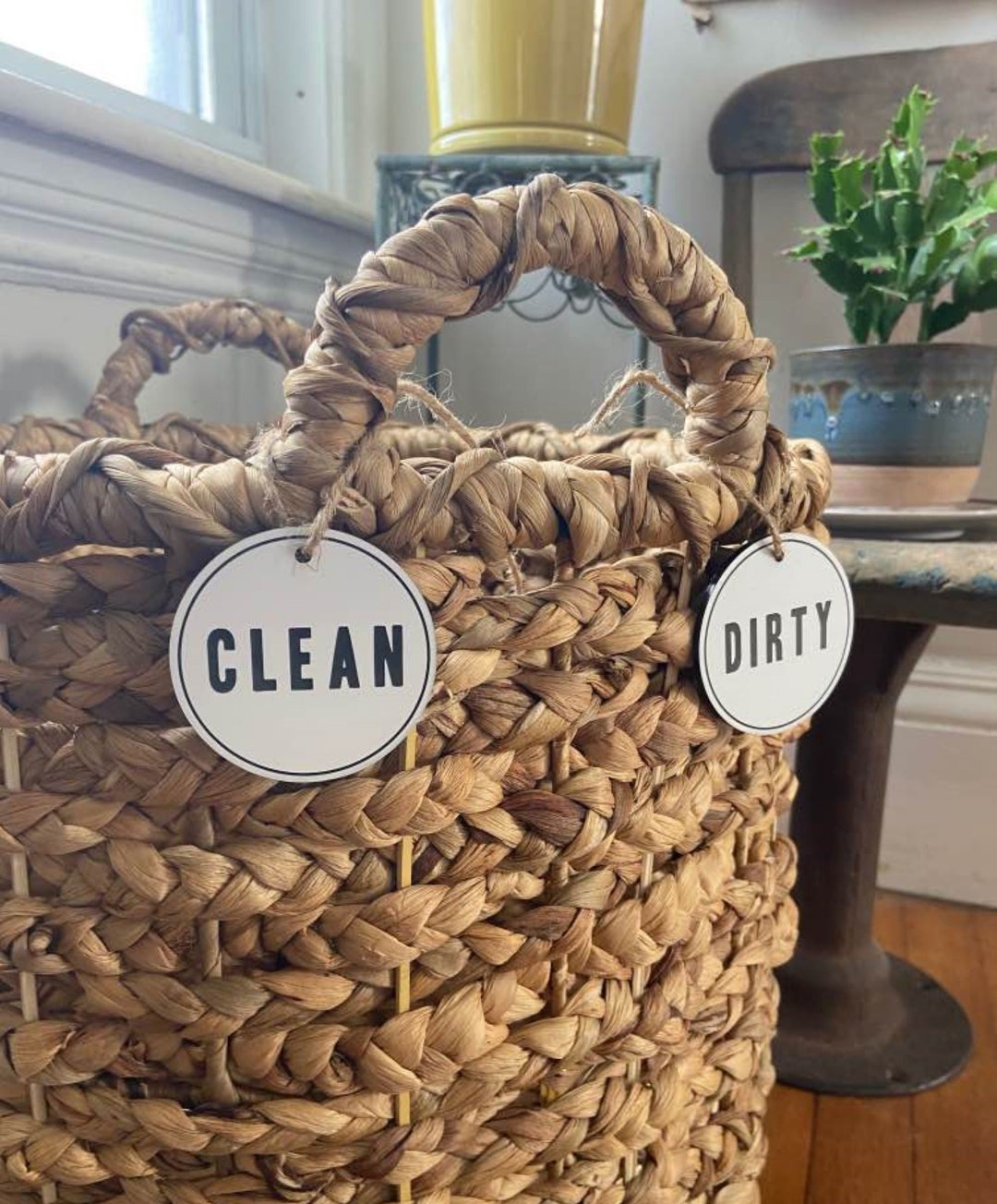 Clean & Dirty Laundry Basket Labels Hamper Basket Tag - Etsy