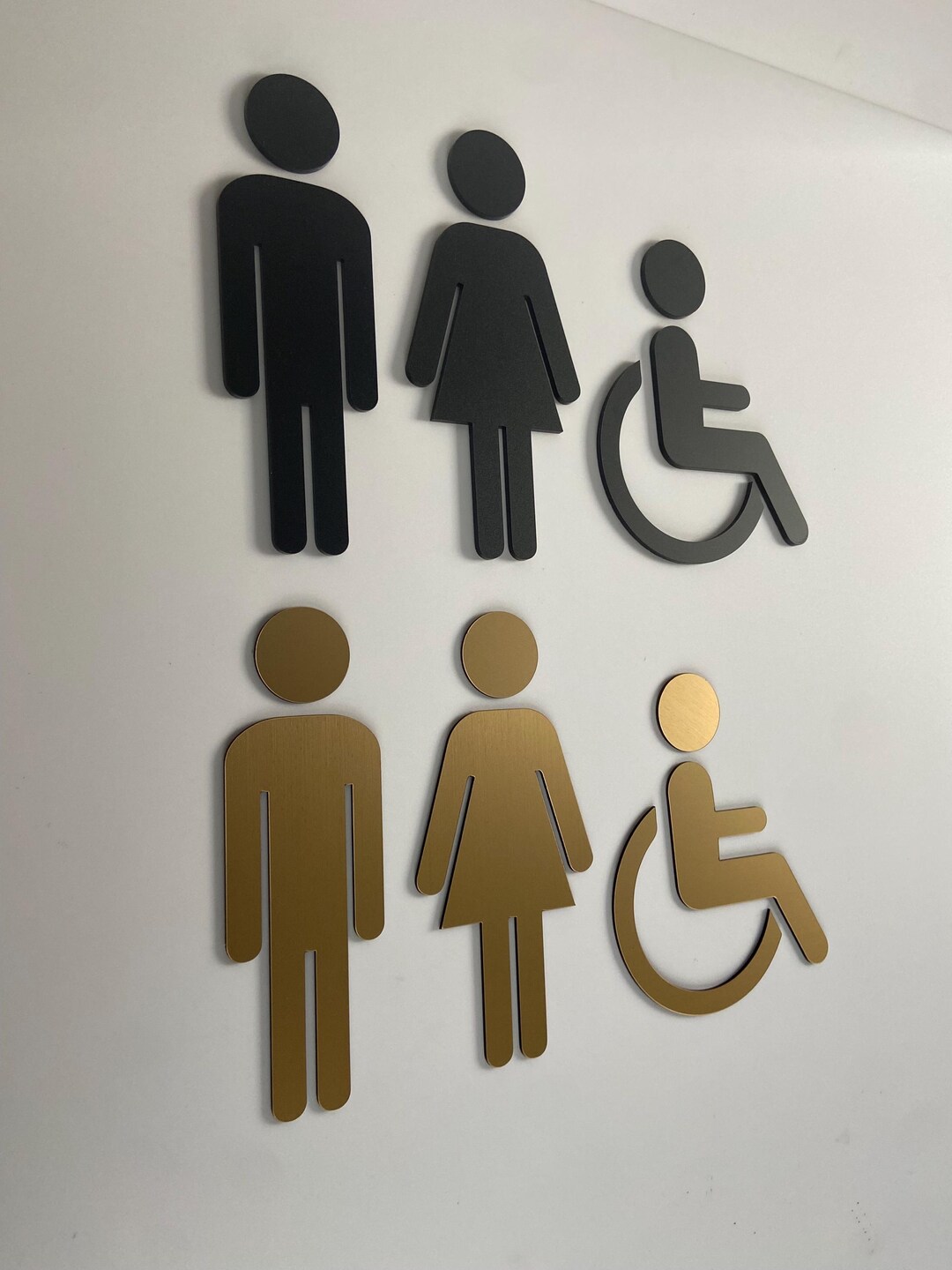 Acrylic Bathroom Icons 3M Adhesive Tape Backing | Gold Silver Black ...