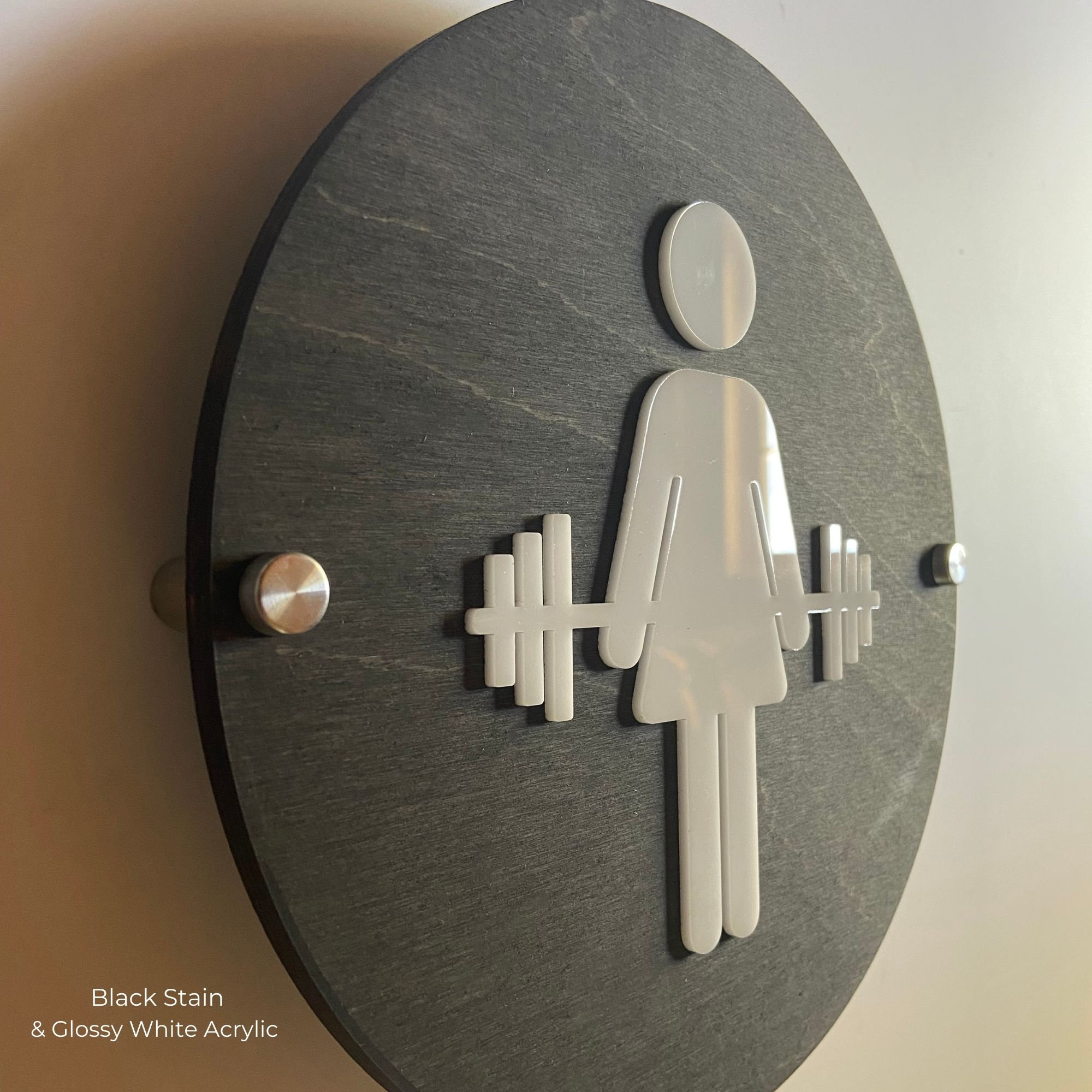 Crossfit Gym Bathroom Sign: Rustic Wood & Acrylic, 12x12" - Etsy