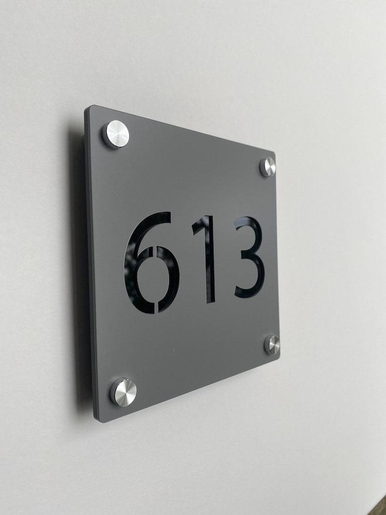 House Number Sign 5.5x5.5 Modern Custom Home - Etsy