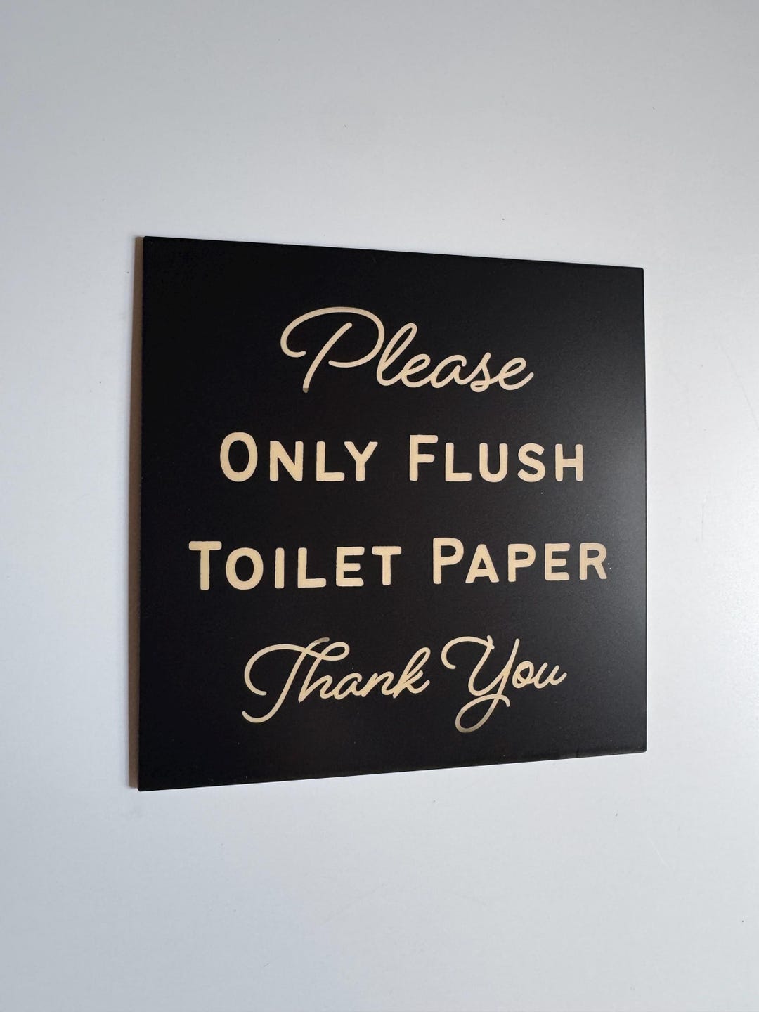 Please Only Flush Toilet Paper | Adhesive Backing | Bathroom Sign - Etsy
