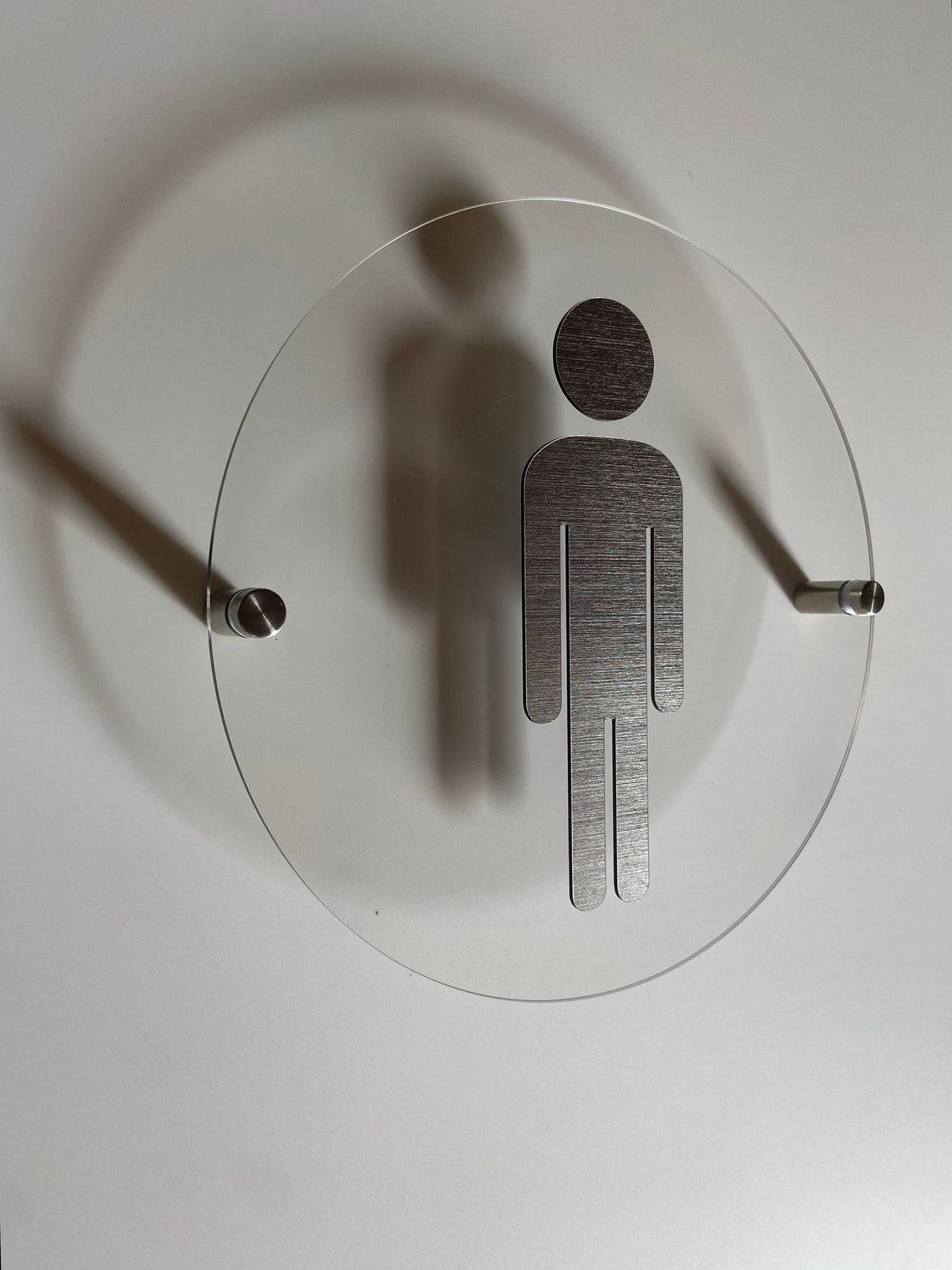 Silver and Clear Acrylic Bathroom Sign | Unisex Men Women Handicap ...
