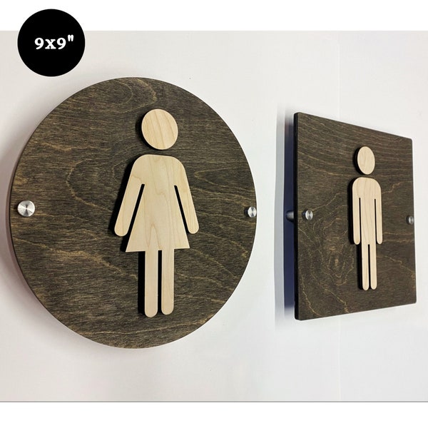 Wood Bathroom Signs - Etsy