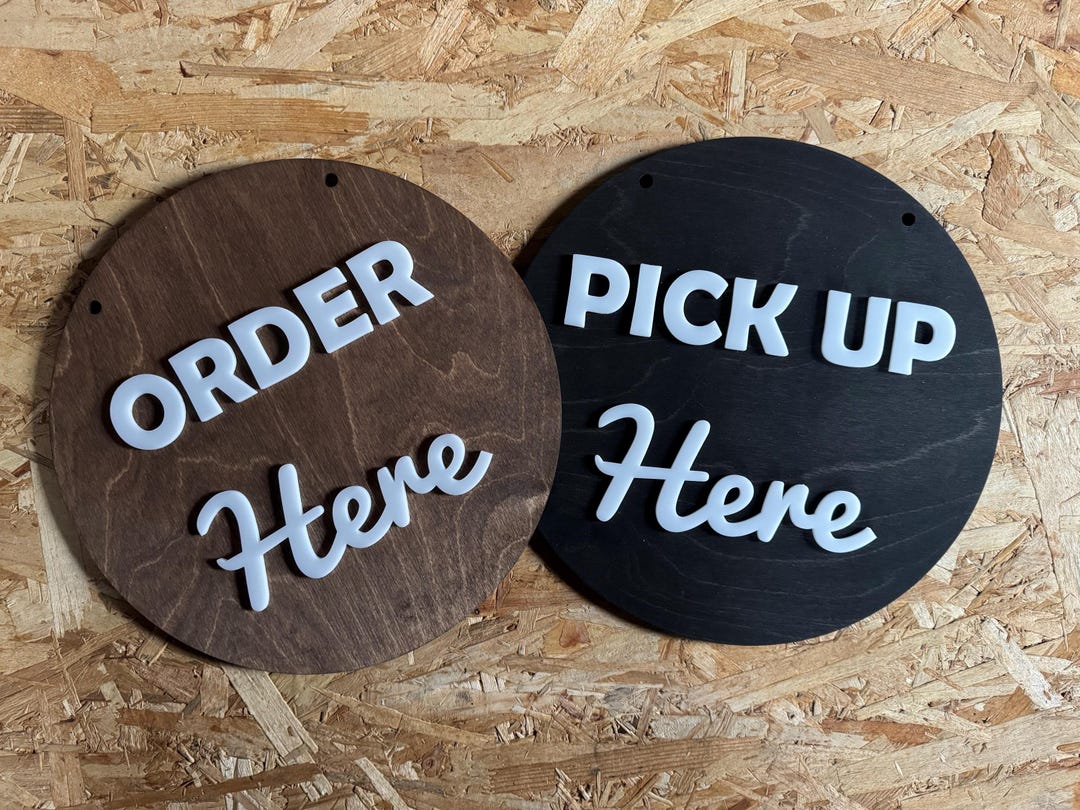 12x12” ORDER Here PICK UP Here Business Sign | Custom Coffee Shop ...