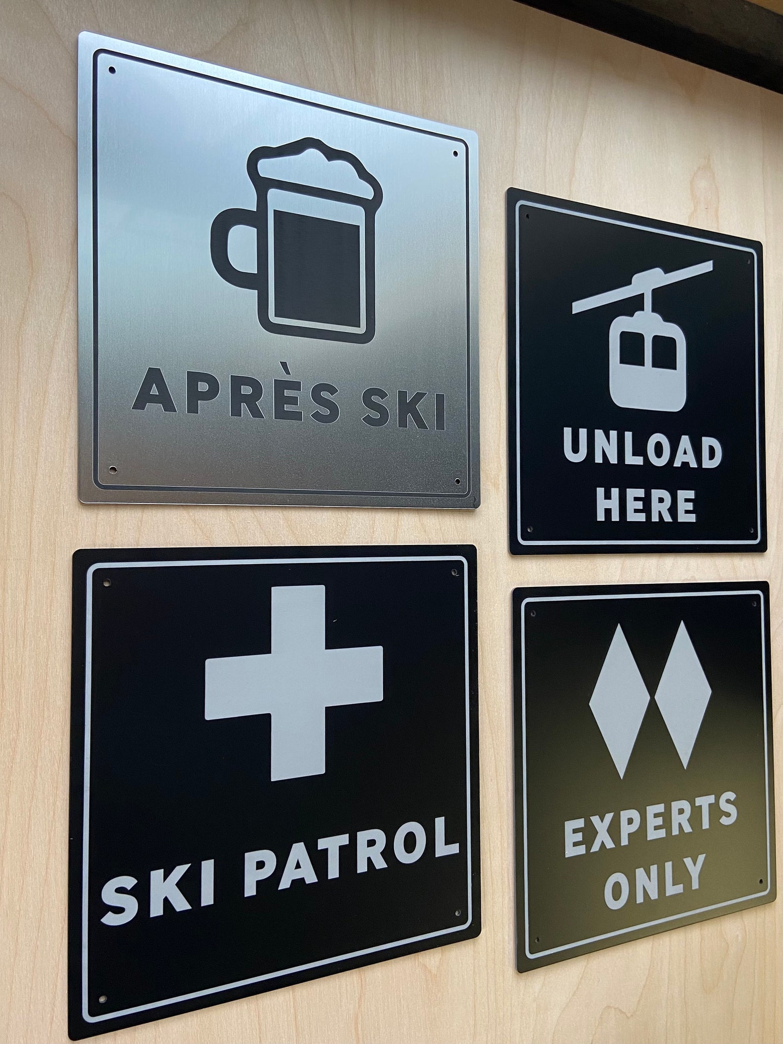 Ski Cabin Rustic Decor Signs | Choose Your Design Mountain Theme ...