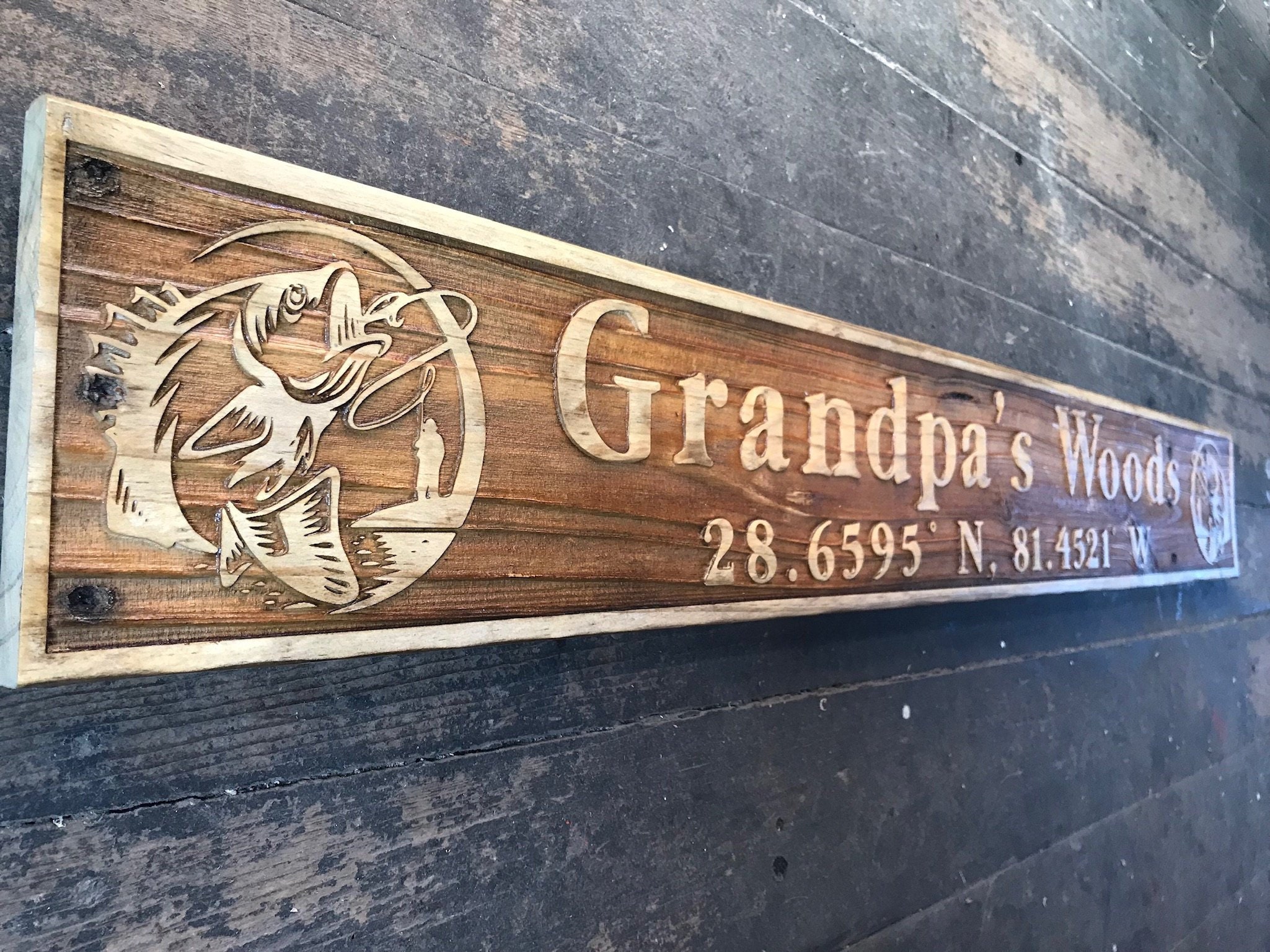 Reclaimed Wood CUSTOM Engraved Sign 2D Engraved Cabin Home | Etsy